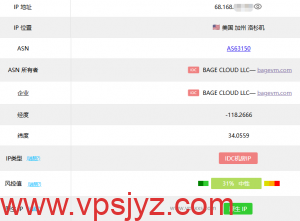 BageVm美国洛杉矶VPS测评：美国原生IP双ISP硬件强悍，面向国内适合电信带宽用户_vps加油站